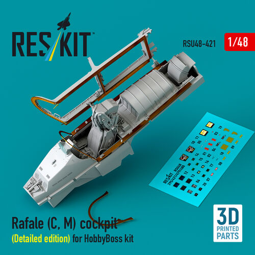 RES/KIT U48-0421 Rafale (C, M) Cockpit (Detailed Edition) For HobbyBoss Kit (3D Printed)