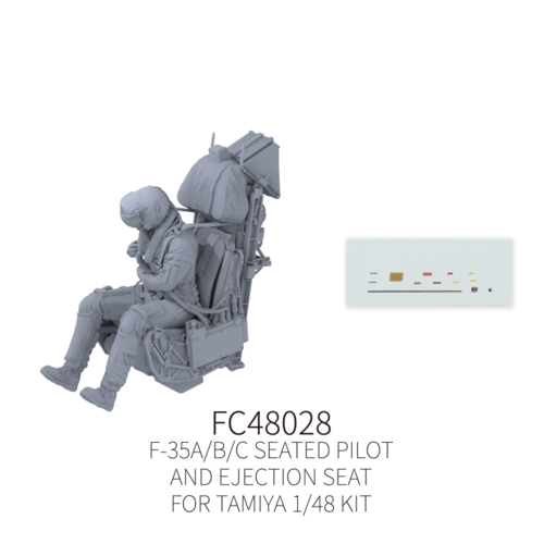 Galaxy-Model FC48028 F-35A/B/C Seated Pilot And Ejection Seat #8 (For Tamiya Kit)