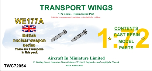 Aircraft In Miniature Ltd TWC72054 WE177A (short body) - British Nuclear Weapon Series