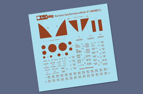 Aviaeology AOD48S07 Hawker Hurricane - airframe stencil / data series (Part 2 - Nightfighters)