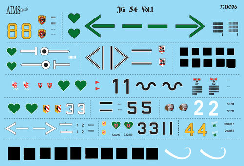 Aims 72D036 JG 54 Volume 1 Decals