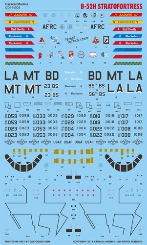 Caracal Models 144005 Boeing B-52H Stratofortress - high quality markings for recent/current USAF B-52H Stratofortresses