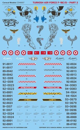 Caracal Models 48007 Lockheed-Martin F-16 C/D Turkish Air Force Part 2