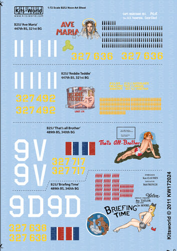 Kits World 172024 North American B-25 J Mitchell ('That's All Brother' and 'Briefing Time' and others)