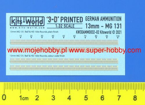 Kits World 3DA3202 German 13mm MG 131 3D Decal Ammunition Belts (400 Rounds)