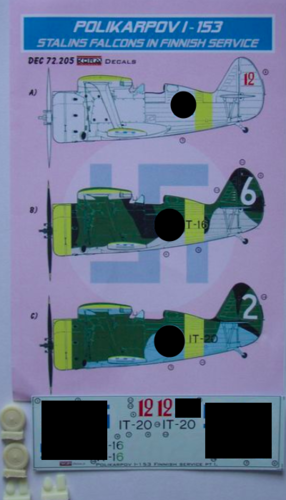Kora Models Dec72205 Polikarpov I-153 Finnish