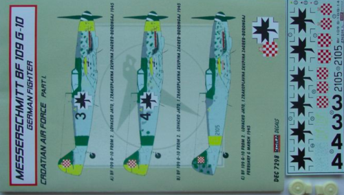 Kora Models Dec7298 Bf 109G-10 Croatia part I.