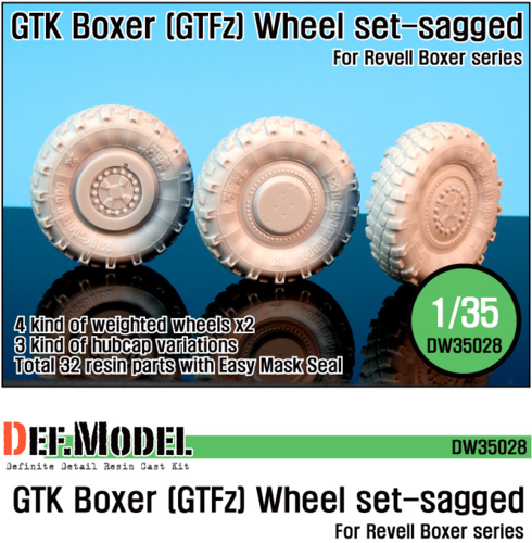 DEF Model DW35028 GTK Boxer (GTFz) Sagged Wheel set (for Revell 1/35)