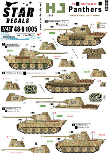Star-Decals 48-B1005 HJ Panthers. SS-Hitlerjugend Panthers in France 1944.