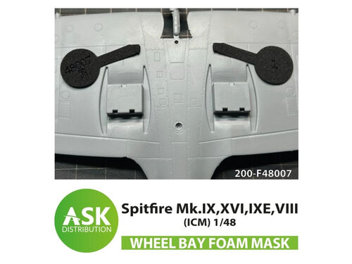 Art Scale Kit F48007 Supermarine Spitfire Mk.VIII / Mk.IX / Mk.XVI - Wheel Bay Foam Mask (for ICM Kits)