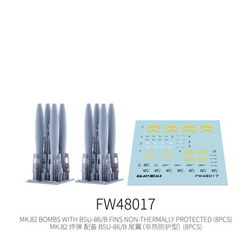 Galaxy-Model FW48017 Mk.82 Bombs With BSU-86/B Fins Non-Thermally Protected (8pcs)
