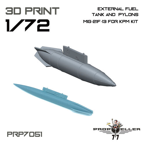 77propeller 7051 MIG-21 F-13 - 3D-Printed External Fuel Tank and Pylons (for Kovozavody Prostejov Kits)