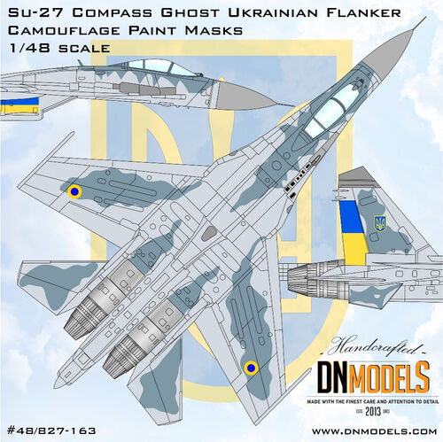 DN Models 48-827-163 Su-27 Compass Ghost Ukrainian Flanker Camouflage Paint Masks
