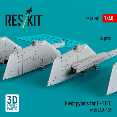 RES/KIT 48-0501 Pivot Pylons For F-111C With LAU-105 (4pcs) (3D Printed)