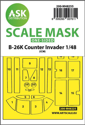 Art Scale Kit M48255 B-26K Counter Invader One-Sided Express Fit Mask (For ICM)