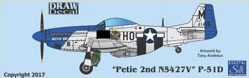 Draw Decal 48-P51-48 North American P-51 D - "Petie 2nd" Gathering of Mustangs and Legends (N5427V)