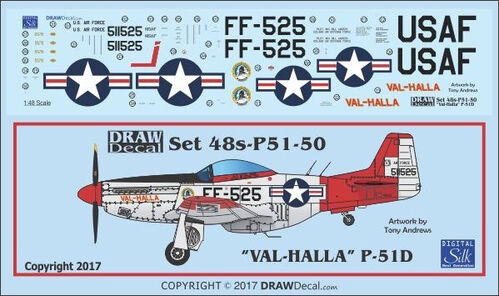 Draw Decal 48-P51-50 North American P-51 D - "Val Halla" Gathering of Mustangs (1999)