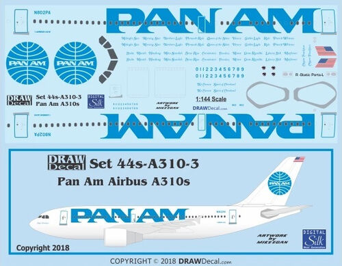Draw Decal 44-A310-03 Airbus A310 - Pan Am
