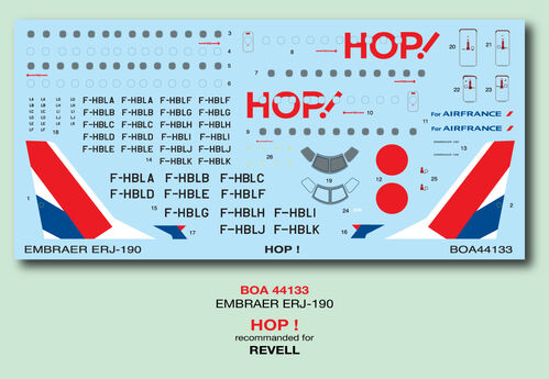 BOA Decals 144133 Embraer ERJ-190 HOP! (for Revell kits)