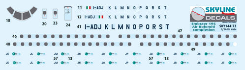 Skyline SKY144-73 Embraer ERJ-195 - Air Dolomiti (designed to be used with Revell kits)