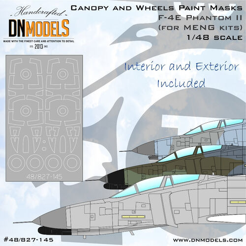 DN Models 48-827-145 F-4E/F-4G Phantom II Canopy And Wheels Paint Masks (For MENG Kits) (Interior And Exterior Included)