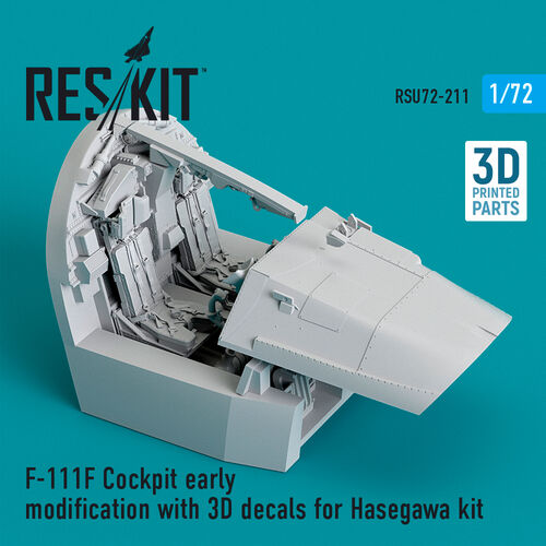 RES/KIT U72-0211 F-111F Cockpit Early Modification With 3D Decals For Hasegawa Kit