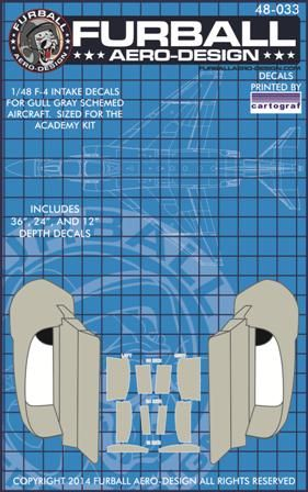 Furball Aero-Design 48033 McDonnell-Douglas F-4 B/C/D/E/J Phantom - intake interiors (Gull Grey)