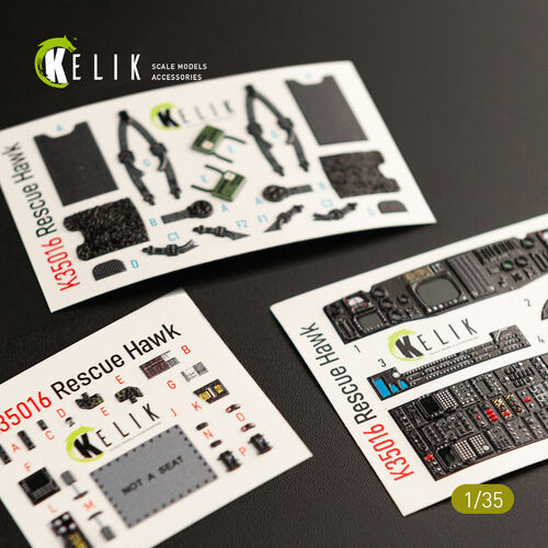 KELIK K35016 HH-60H Rescue Hawk Interior 3D Decals For Kitty Hawk Kit