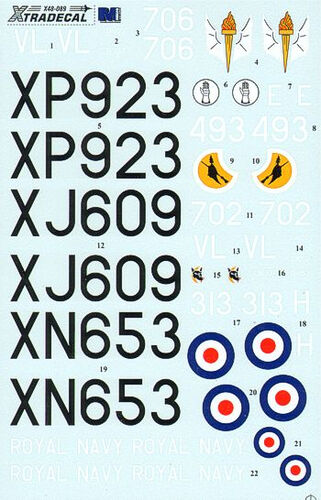 Xtradecal 48089 de Havilland Sea Vixen FAW.2 (4 schemes)