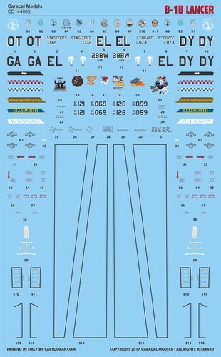 Caracal Models 144003 Rockwell B-1 B Lancer Decals