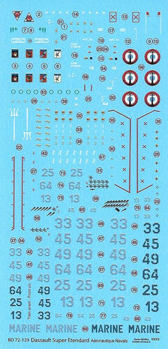 Berna Decals 72129 Dassault Super Etendard (7 schemes)