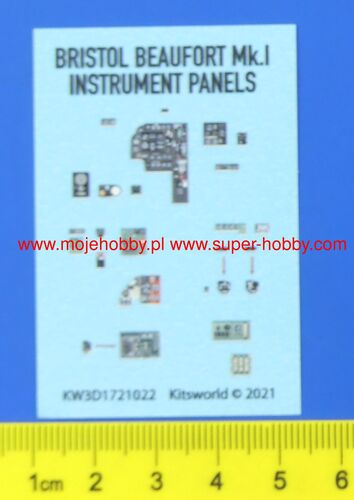 Kits World 3D1721022 Bristol Beaufort Mk.I 3D Full colour Instrument Panels (for Airfix kits)