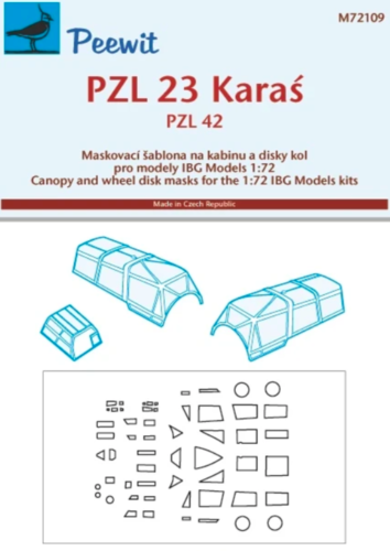 Peewit 72109 Canopy mask for PZL-23 Karas / PZL-42 IBG models