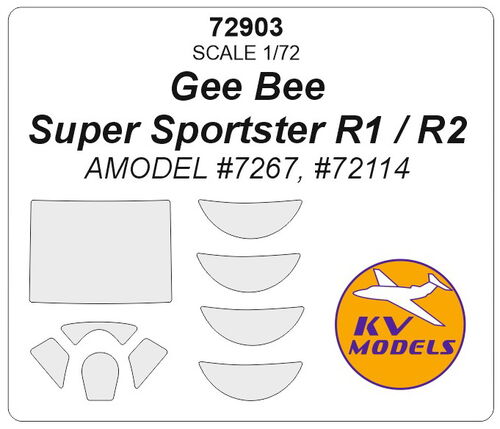 KV Models 72903 Gee Bee Super Sportster R1 / R2 (AMODEL #7267, #72114) + wheels masks