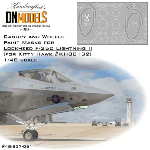 DN Models 48-827-061 F-35C Canopy, Wheels And EOTS Paint Mask Set For Kitty Hawk Lightning II