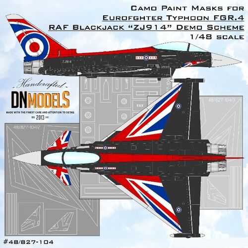 DN Models 48-827-104 RAF Blackjack Eurofighter Typhoon FGR.4 Demo Scheme Paint Mask Set