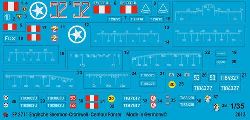 Peddinghaus-Decals 2711 Royal Marines Sherman-Cromwell And Centaur Tank