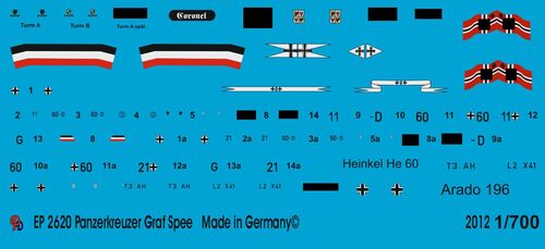 Peddinghaus-Decals 2620 Markings For The Light Cruiser Graf Spee