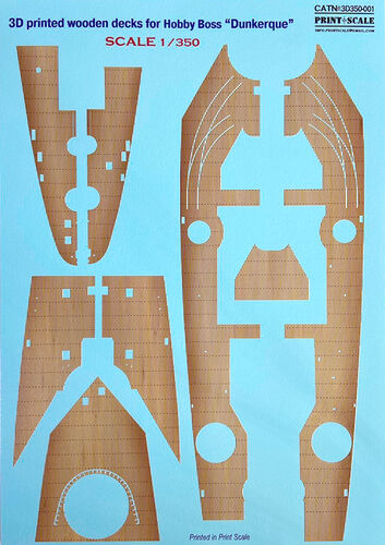 Print Scale 3D350-001 3D printed wooden decks for Hobby Boss “Dunkerque”