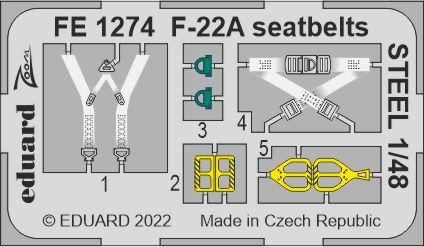 Eduard FE1274 F-22A seatbelts STEEL I LOVE KITS