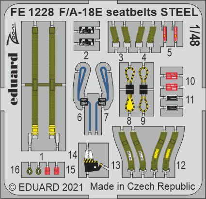 Eduard FE1228 F/A-18E seatbelts STEEL HOBBY BOSS