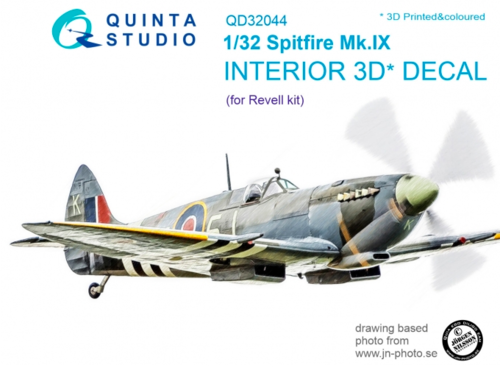 Quinta Studio QD32044 Spitfire Mk. IX 3D-Printed and coloured Interior on decal paper
