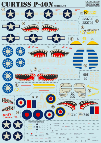 Print Scale 72-175 Curtiss P-40N