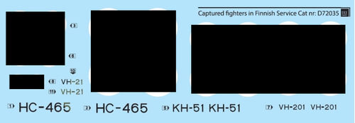 SBS Model D72035 Captured Fighters in Finnish Service (P-40, Hurricane IIA, I-16)