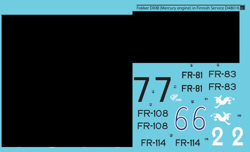 SBS Model D48016 Fokker D.XXI (Mercury engine) Finnish Air Force WW II