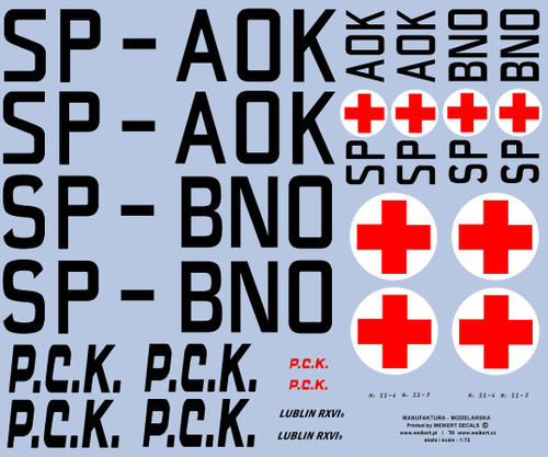 Weikert Decals DEC700 Oznaczenia na samolot Lublin R-XIb