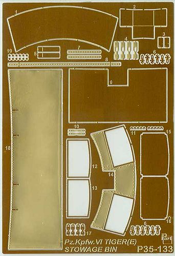 Part P35-133 Pz.Kpfw.VI Tiger I Ausf.E stowage bin Dragon