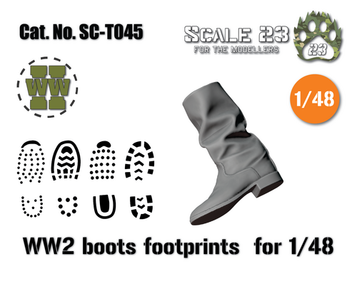 Scale23 SC-T045 WW2 boots footprints 1/48