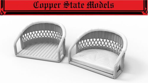 Copper State Models A32-010 Wicker Seat With Cushion And Leather Pad
