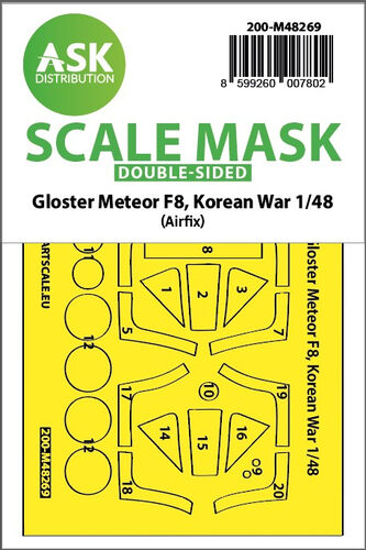 Art Scale Kit M48269 Gloster Meteor F.8, Korean War, Double-Sided Express Fit Mask (For Airfix)